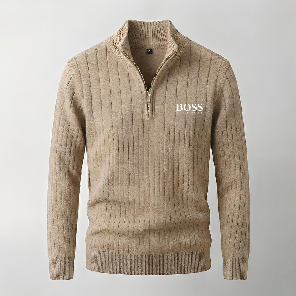 Hugo Boss Quarter-Zip Cotton Sweater – Milano